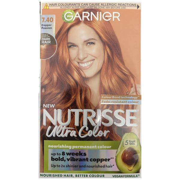 Garnier Nutrisse Ultra Color Permanent Colour 7.40 Copper Passion ...