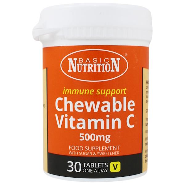 Basic Nutrition Immune Support Chewable Vitamin C 500mg 30 Tablets ...